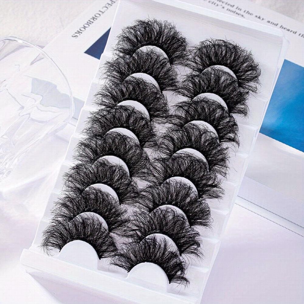 8 pairs Dramatic 8D Cat Eye Fluffy Faux Mink Lashes Wispy Long Thick ...