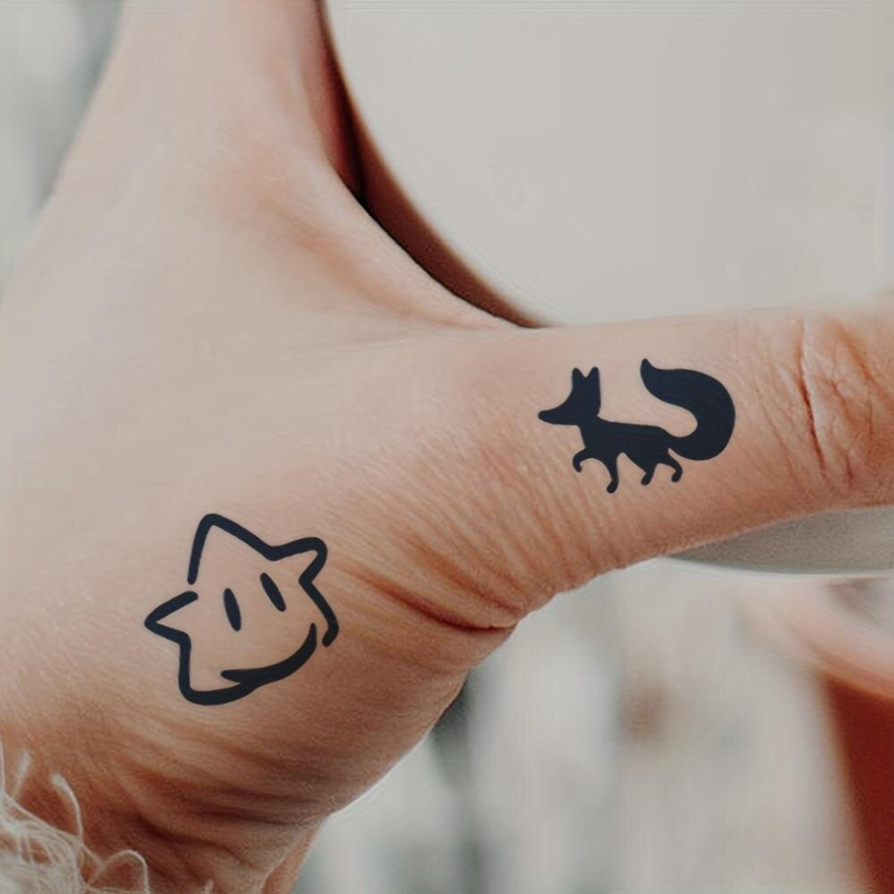 2 Sheets A4 Hollow Tattoo Stencil 1 Bottle Tattoo Dye Paste Personality ...