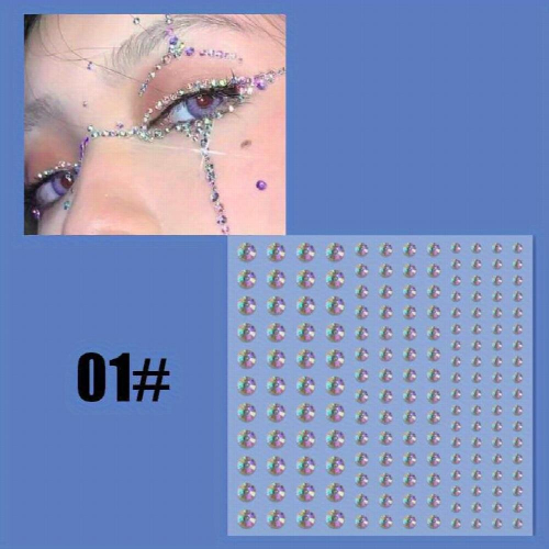 1990s Kpop Idol Facial Rhinestone Stickers Y2k Eyebrow Forehead Face ...