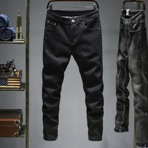 Mens Straight Cut Jeans Pants Light Straight Leg Pants Fit Male Vintage ...