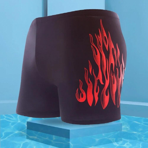 Men Swimwear Flat-angle Swimming Trunks Mens High-waisted Swimming ...