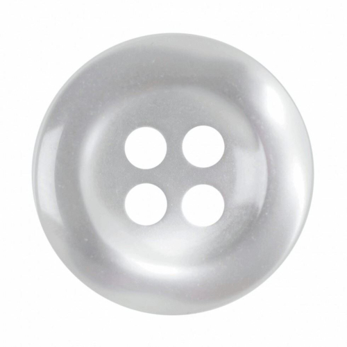 Hemline Round Translucent Buttons White - per pack of 6 on OnBuy