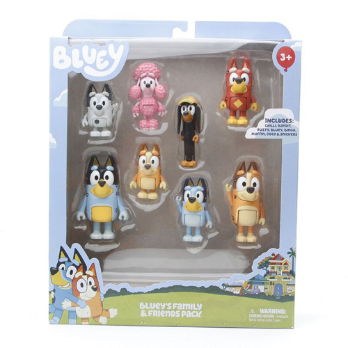 Bluey Family Friends 8 Figure Multi Pack Chilli Bandit Rusty Bingo Kid ...