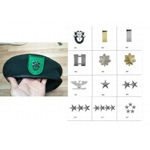 US ARMY 9TH SPECIAL FORCES GROUP GREEN WOOL BERET WITH INSIGNIA ...