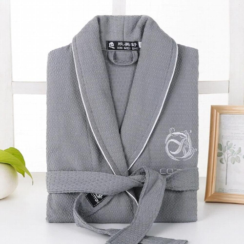 Summer 100% Cotton Waffle Bathrobe Men Sexy Plus Size Kimono Robe Summer Men Women Couple Robes ...