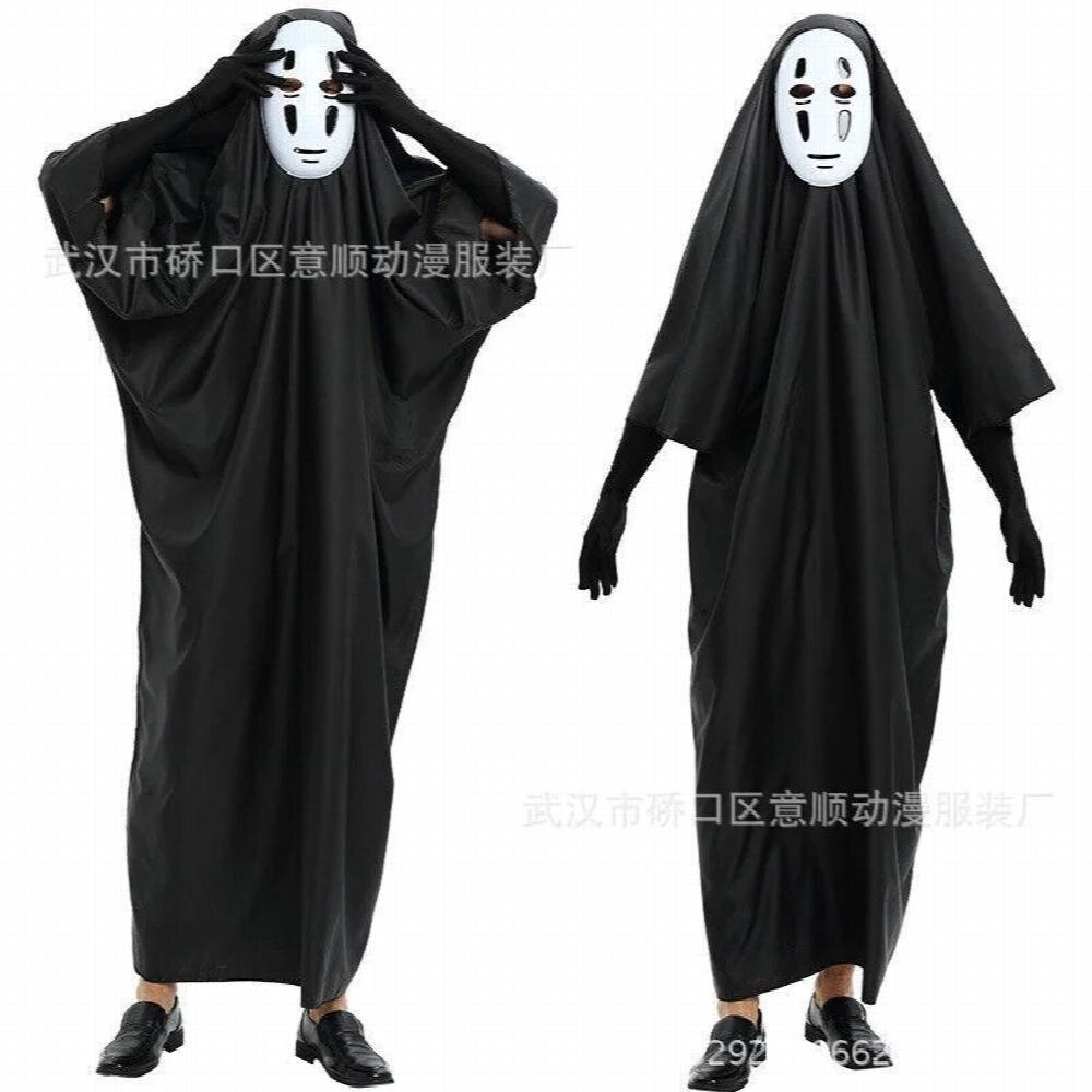 Anime Spirited Away No Face Man Costume with Mask Gloves for Halloween ...