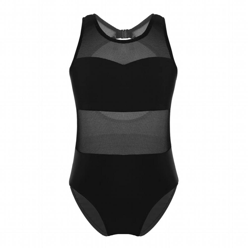 Kids Girl Mesh Dance Leotards Round Neck Ballet Leotards for Girls ...