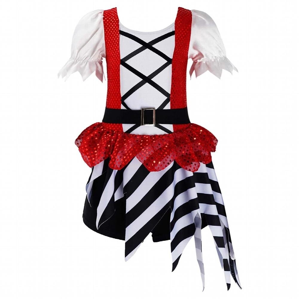 Kids Girls Sequins Ballet Short Unitards Gymnastics Leotard Stripes ...