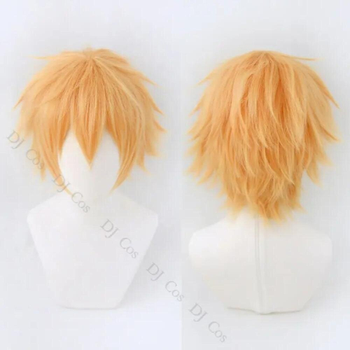 Denji Cosplay Wig Anime Chainsaw Man Golden Short Hair Eye Patch ...