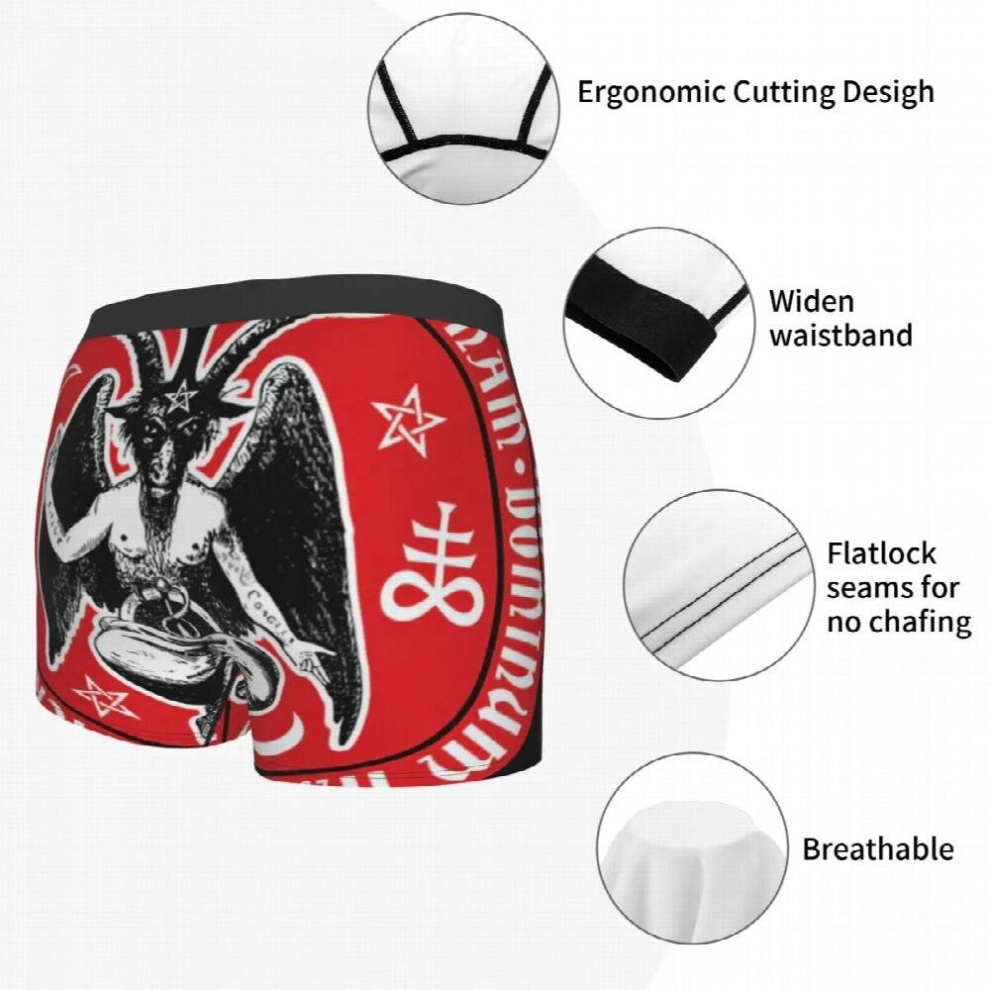 Baphomet Satanic Crosses With Hail Satan Underpants Breathbale Panties ...