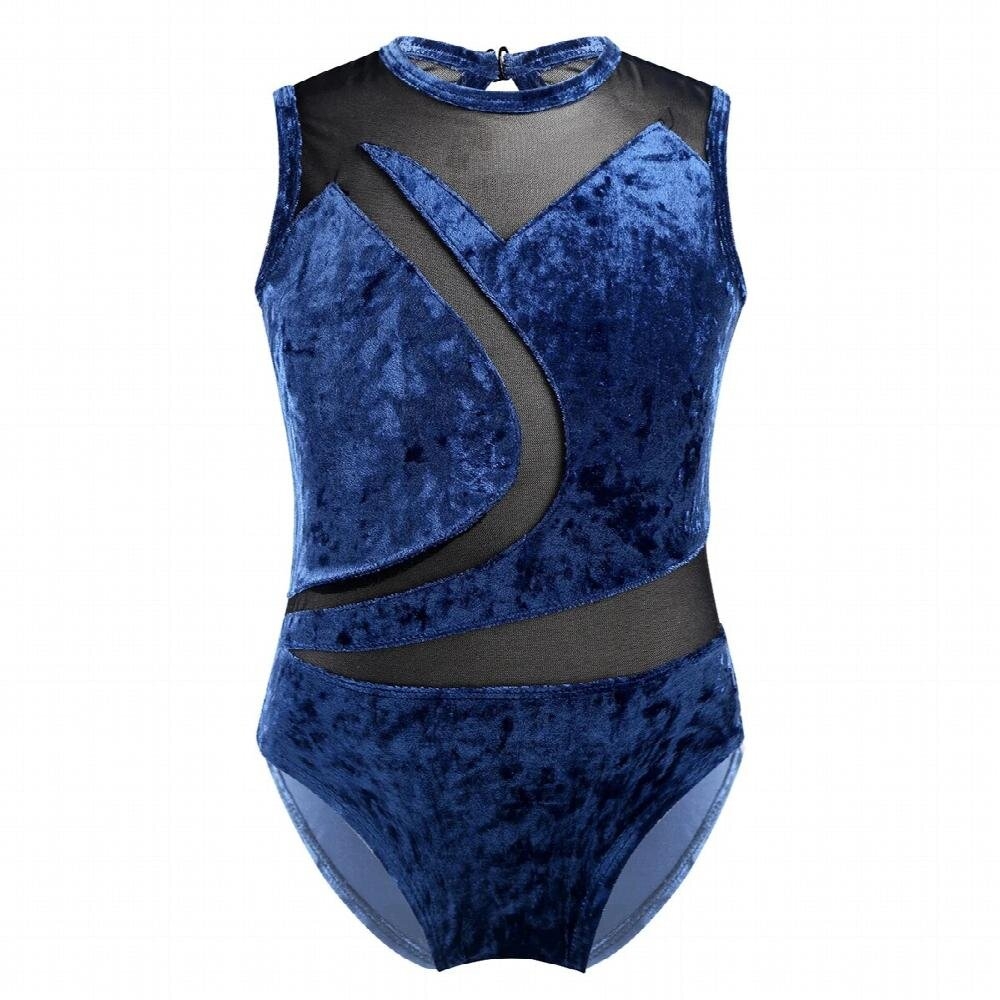 Girls Ballet Leotards Gymnastics Leotards Kids Dance Wear Pleuche Mesh ...