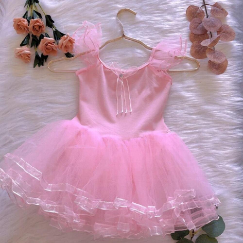 Girls Pink Ballet Tutus Dress Gymnastics Leotard Dancewear Ballet ...