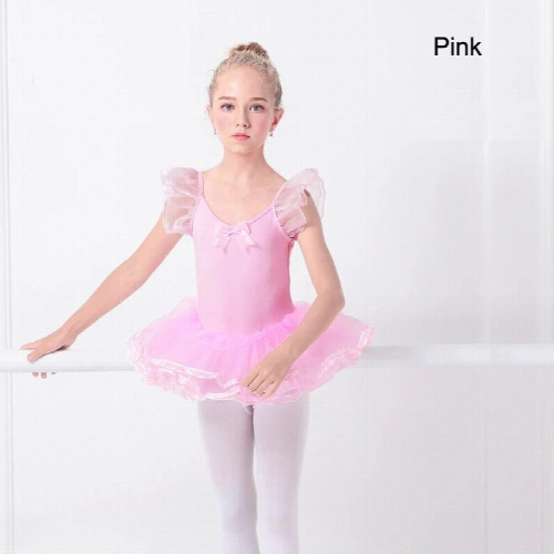 Girls Pink Ballet Tutus Dress Gymnastics Leotard Dancewear Ballet ...