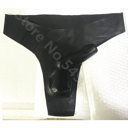 Men Latex Briefs Underwear With Penis Sheath Condom Straight Sexy ...