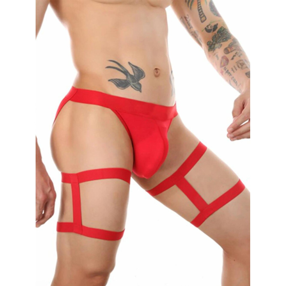 Mens Lingerie Sexy Thongs Panties Low Rise Strappy Thongs Panties Low Waist Bulge Pouch G-string ...
