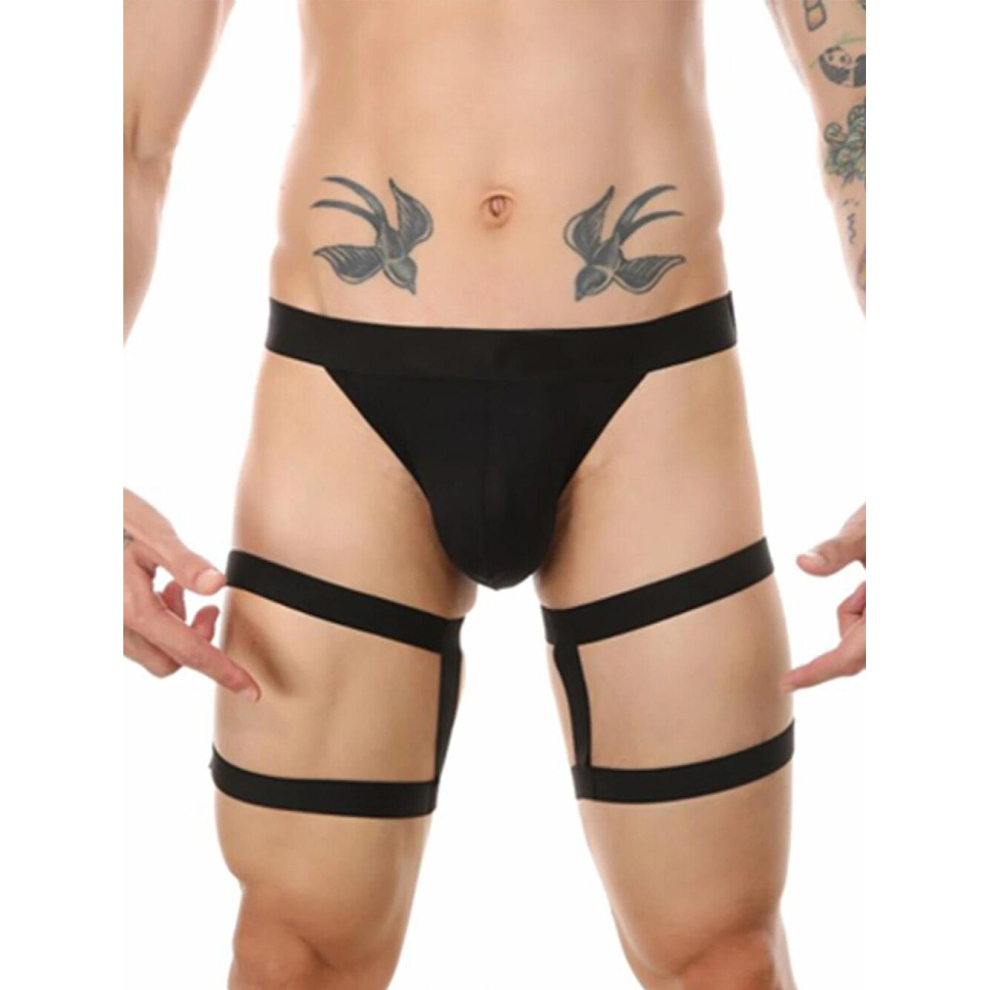 Mens Lingerie Sexy Thongs Panties Low Rise Strappy Thongs Panties Low Waist Bulge Pouch G-string ...