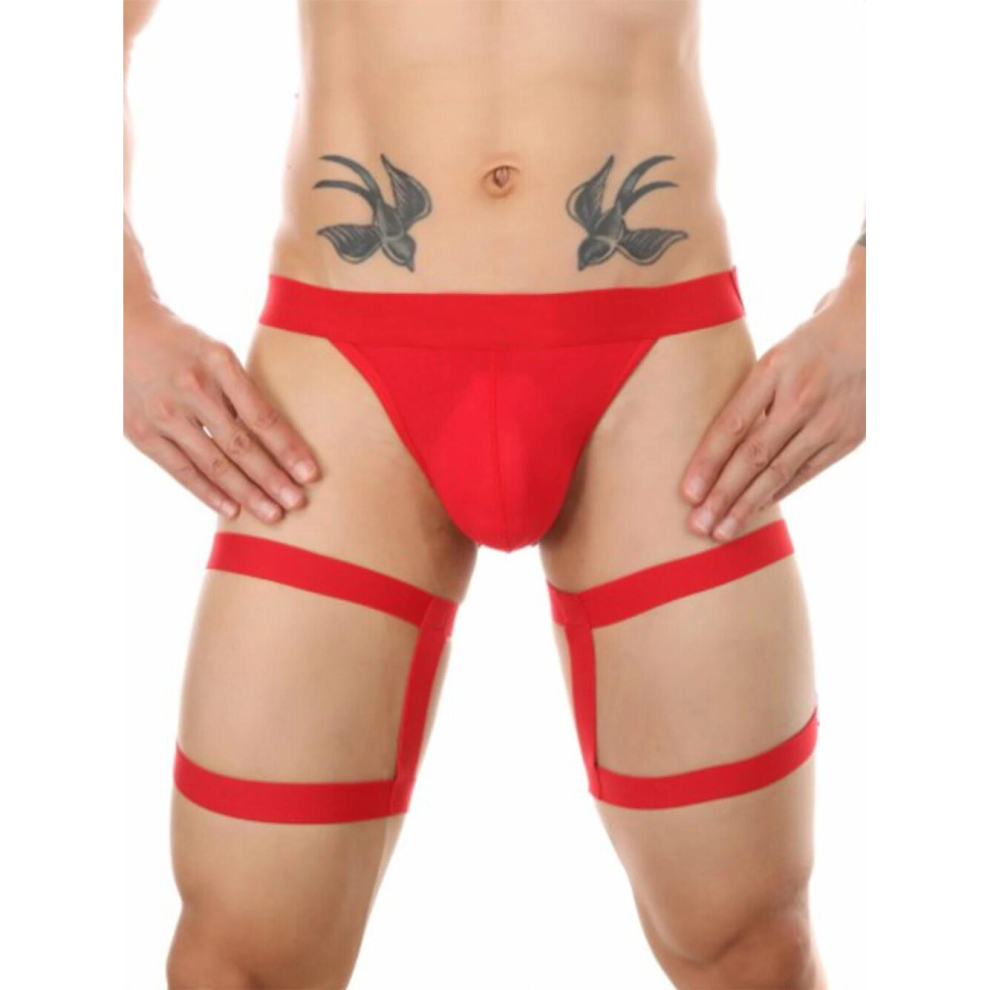 Mens Lingerie Sexy Thongs Panties Low Rise Strappy Thongs Panties Low Waist Bulge Pouch G-string ...