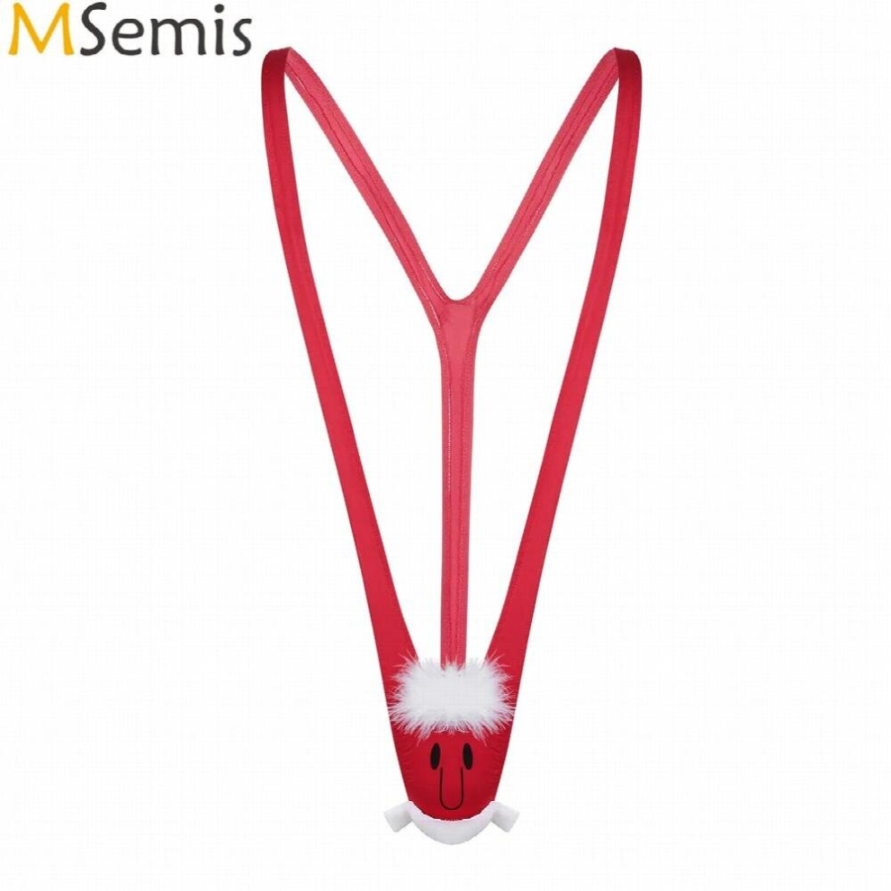 Man Mankini Sexy Bodysuit Thong Christmas Costume Santa Claus Reindeer ...