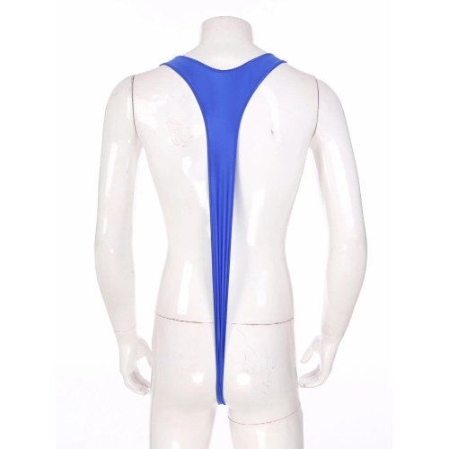 Mens Sexy Bodysuit Glossy Mankini Swimsuit Swimwear Bulge Pouch Thong V ...