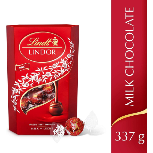Lindt Lindor Milk Chocolate Truffles Box Large-Approx 26 balls, 337g ...