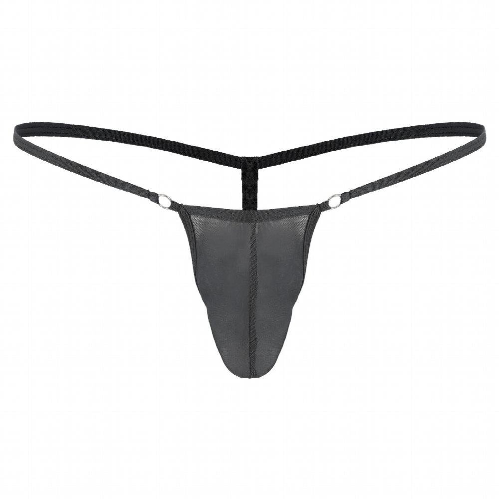 Erotic See Through Sheer Mesh Bulge Pouch Mens G-string Low Rise T-back ...