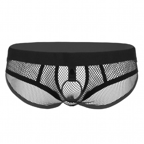 Sexy Mens See Through Fishnet Lingerie Low Rise Elastic Waist Open ...