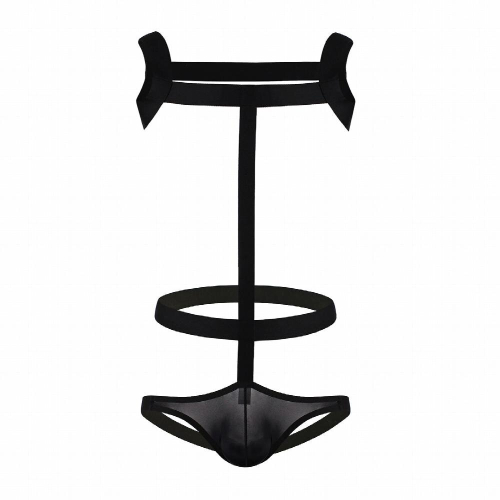 Mens Strap Bodysuit Sexy Bondage Ice Silk Thong Jockstrap One-Piece ...