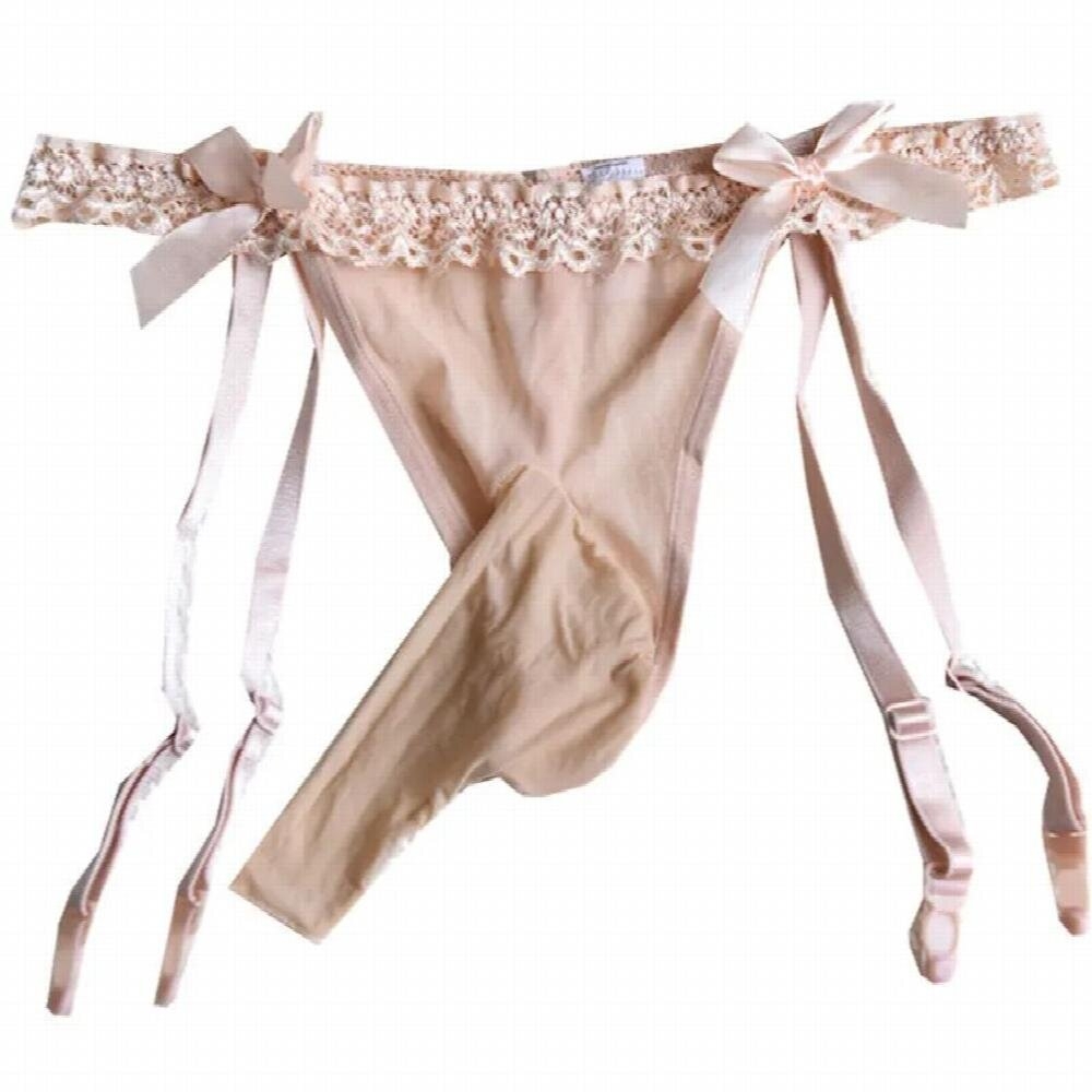 Sexy Men Lace Sheer See Through G-string Open Crotch COCkring U Convex ...