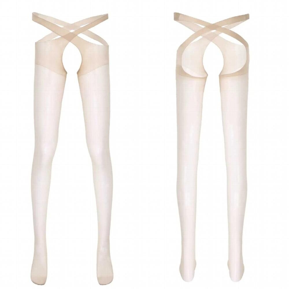 Mens Adult Sexy Underwear See-through Thin Pantyhose Open Crotch ...