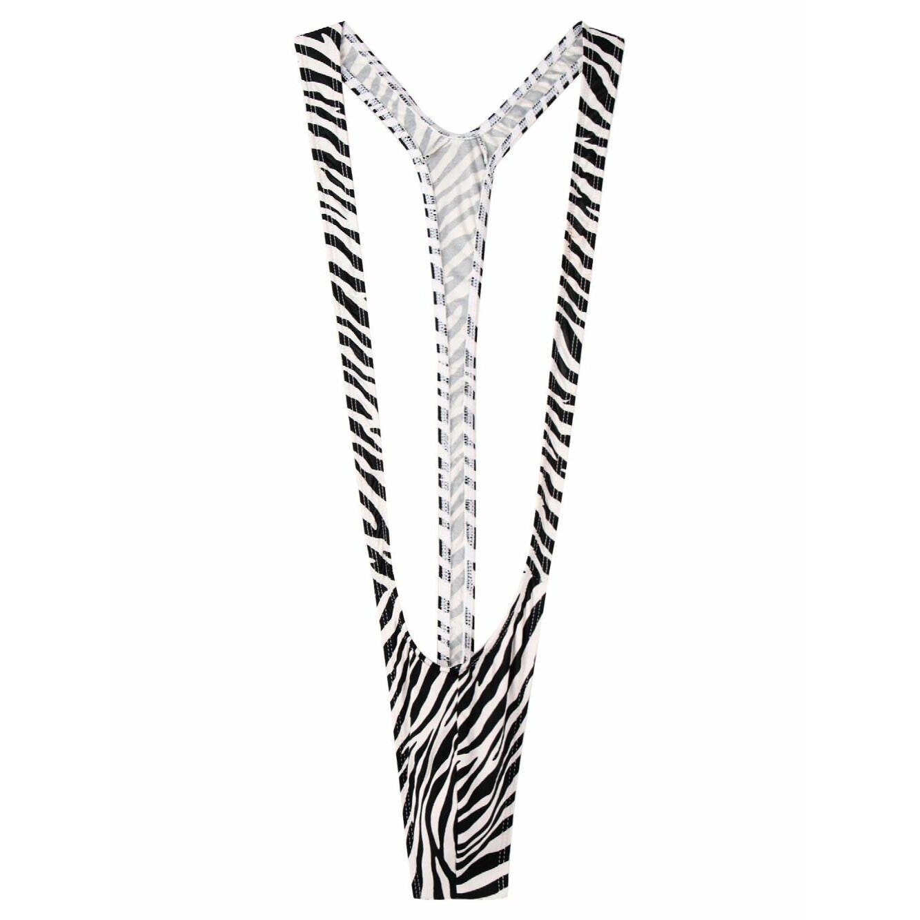 Mens Sissy Zebra-stripe Bulge Pouch Leotard Nightwear Wrestling Singlet ...