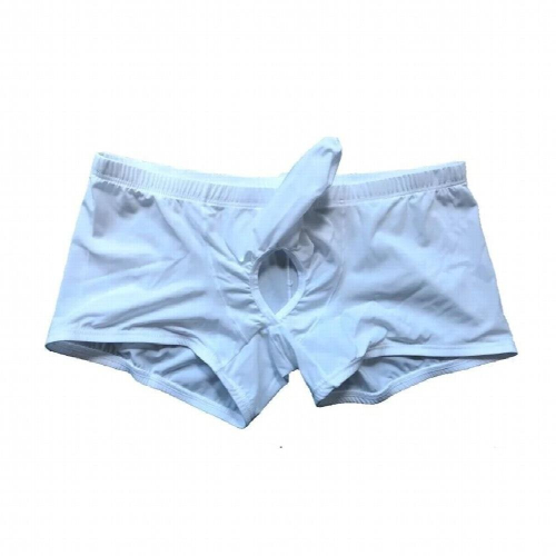 Erotic Mens Ice Silk Elephant Trunk Boxer Shorts Separation Penis ...