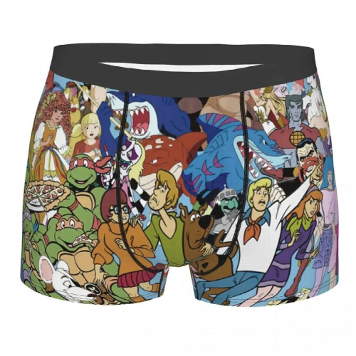80s Cartoon Mens Boxer Briefs Shorts Men Underpants Cartoon Anime Funny ...