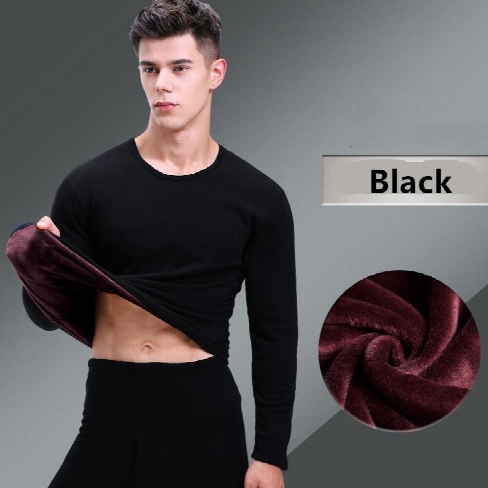 Winter Long Johns Sets Man Velvet Tops +Pants Underwear Sets Men ...