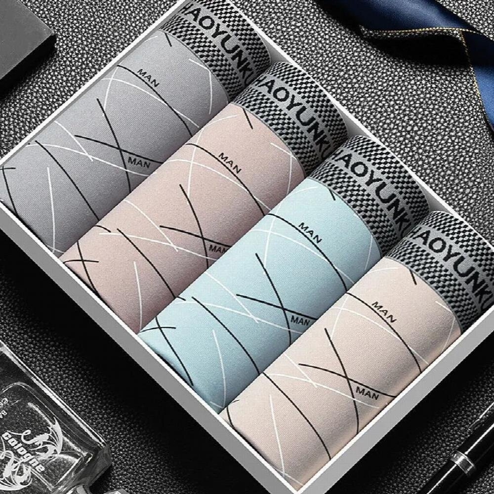 Mens milk silk Boxer Underwear Men Boxers Mens Underpants Male Panties ...