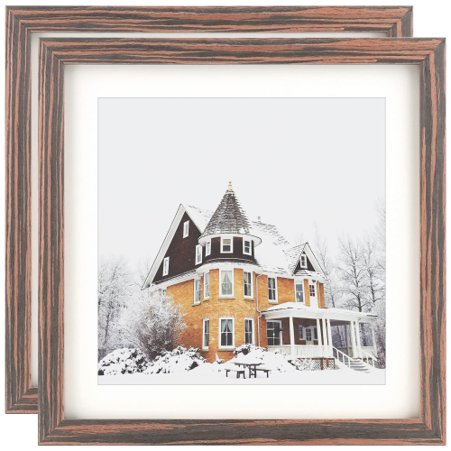 10x10 Ebony Wood grain Picture Frames Square classic Natural Wood 2 ...