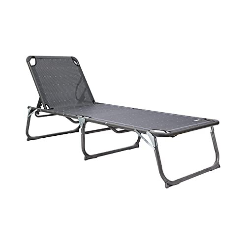 XXL SunLounger Beach bed Lounger Three-Legged Alu with textilene black ...