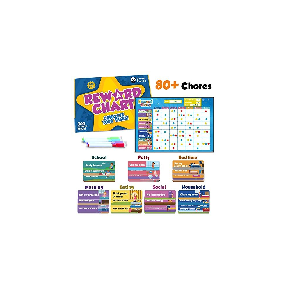 Magnetic Reward Chart for Children – 80+ Chores, Potty Training Reward ...