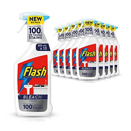 Bleach Spray Multi Purpose Cleaner, 8 Litres (800 ml x 10), Stain ...