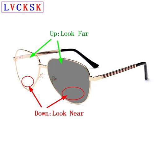 Photochromic Bifocals Presbyopia Pilot Sunglasses Women Men Look Near ...