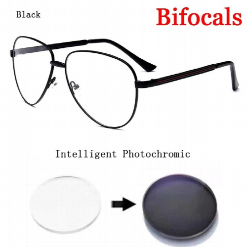 Photochromic Bifocals Presbyopia Pilot Sunglasses Women Men Look Near ...