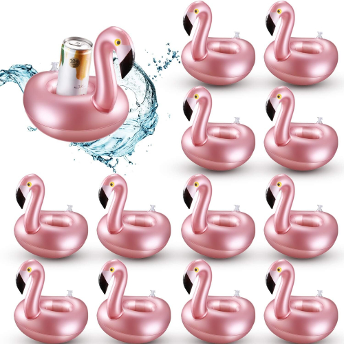 12 Pieces Inflatable Drink Holder Flamingo Drink Floats Reusable ...