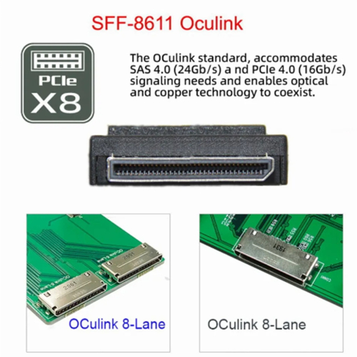 Oculink SFF-8612 8X to PCIE X16 PCI-Express Adapter with ATX 24Pin ...