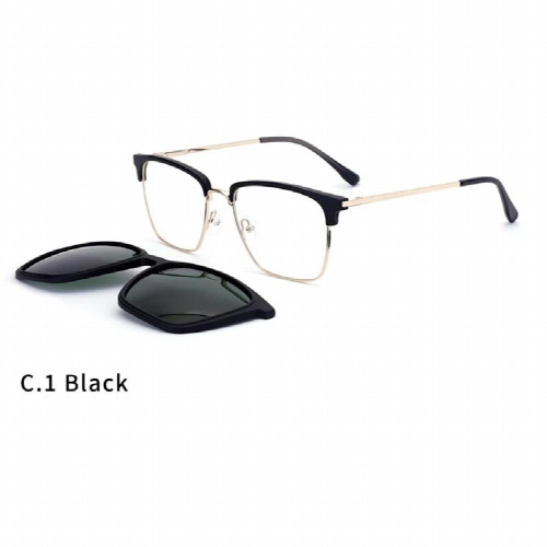 Men Square Magnetic Polarized Clips on Sunglasses Glasses Frame Optical ...