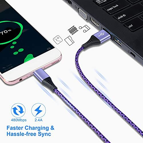 USB C Cable[4Pack 1.8M],Samsung USB Type C Cable Fast Charging USB C ...