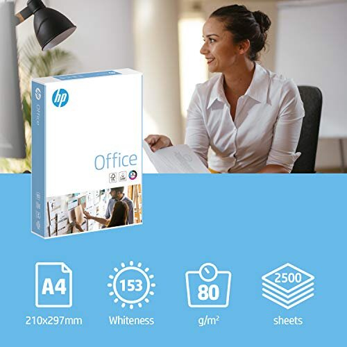 HP Papers,White,RH98112 Printer Paper, Office A4 Paper, 210x297mm, 80gsm, 5 Ream Carton, 2500 ...
