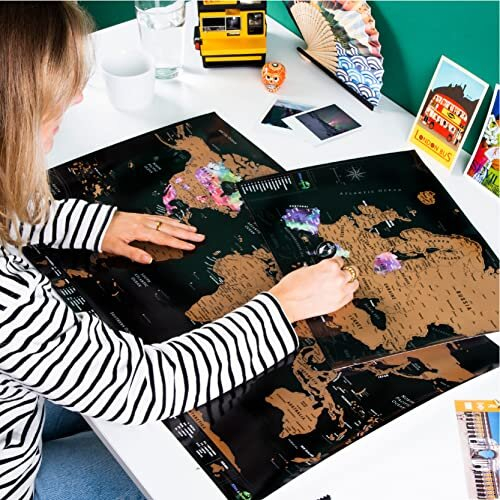 Scratch Off World Map + BONUS Map of Europe | Detailed World Map Poster ...