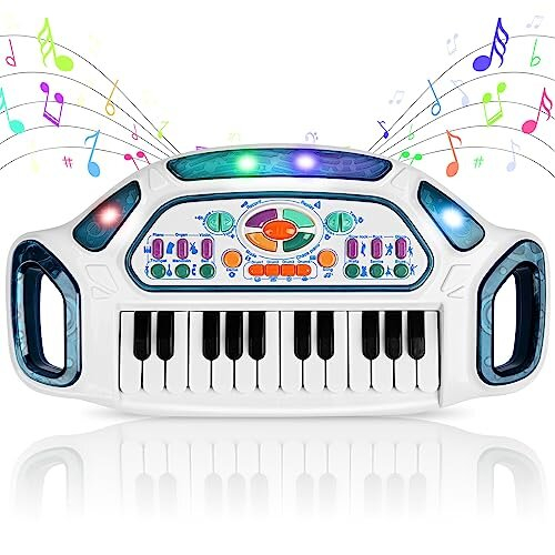 m zimoon Kids Piano Keyboard 24 Keys Toddler Toy Piano, Music Keyboard ...