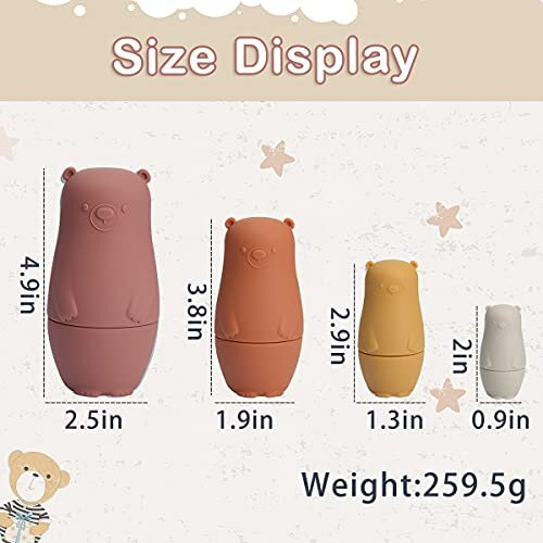 Russian Dolls for Kids Silicone Cartoon Animals Bear Nesting Doll ...