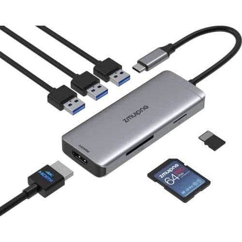 USB C Hub Multiport Adapter for MacBook Pro Air 2021 2020, 6 IN 1 USBC ...