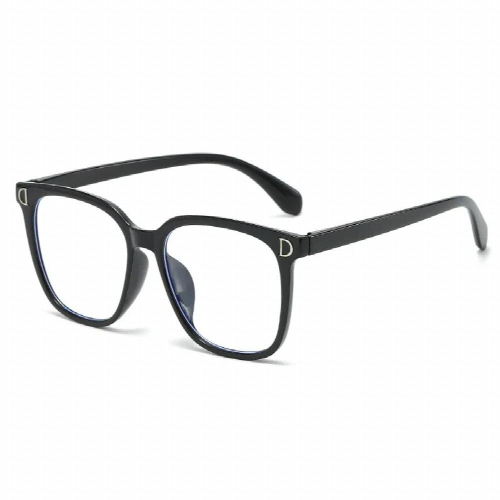 Unisex Transparent Big Square Frame Light Blocking Eyeglasses Myopia ...